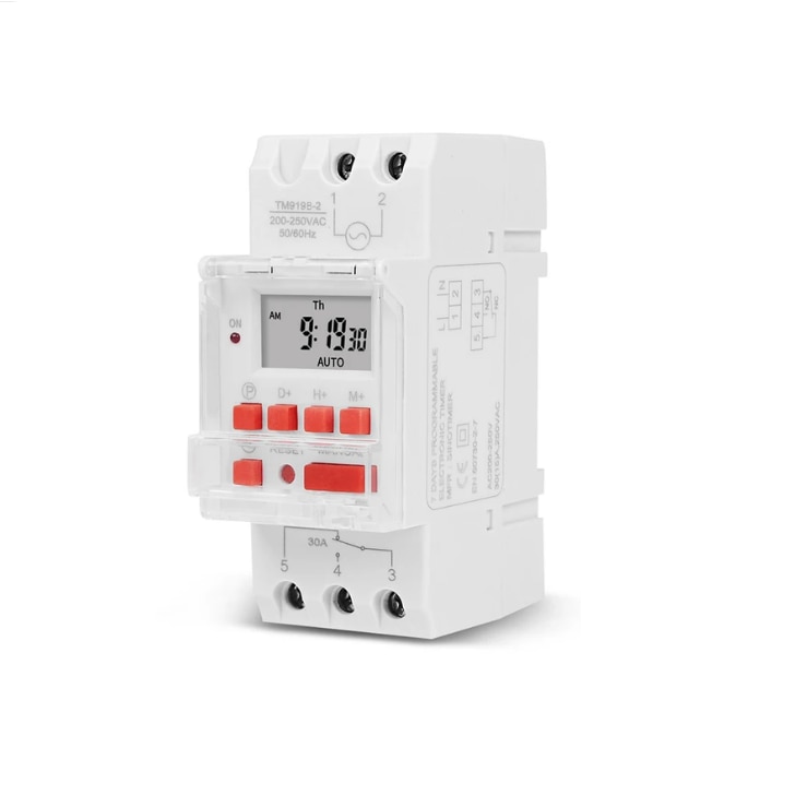 Programozható digitális időkapcsoló kvarc mikrovezérlővel, THC30S, AC 220V-250V, 30A - eMAG.hu
