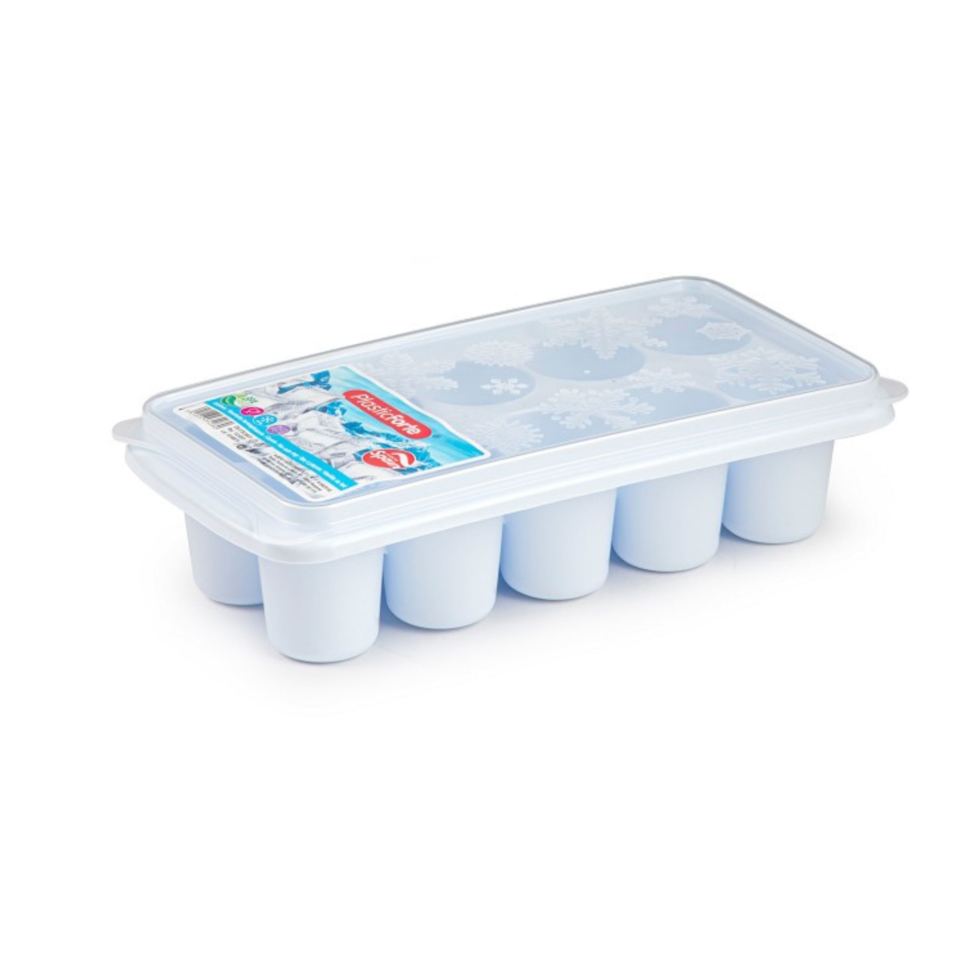 Tava pentru 10 cuburi de gheata, XXL, cu capac, plastic, 13 x 26 x 7 cm ...