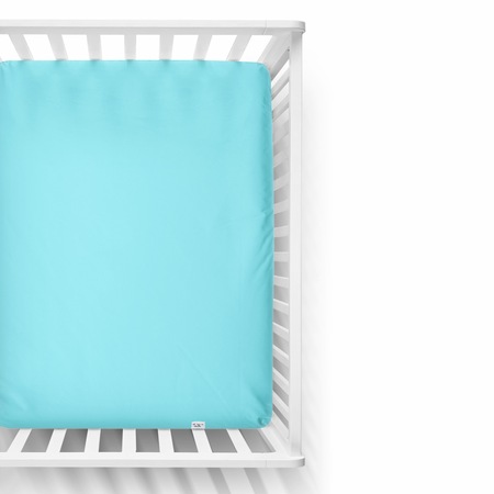 Husa patut co-sleeper, bumbac 100%, Tuxi Bebe, cyan blue - eMAG.ro