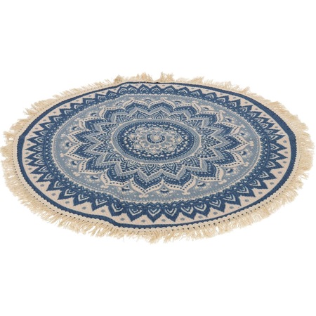 Covor rotund, 50 cm, albastru, Happymax - eMAG.ro