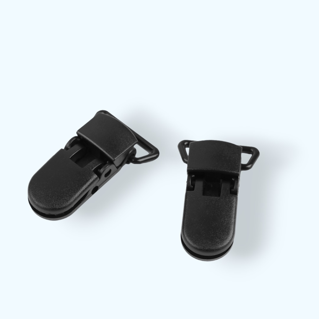 Set 2 clipsuri din plastic pentru fixare ecuson, latime 20 mm, Negru ...