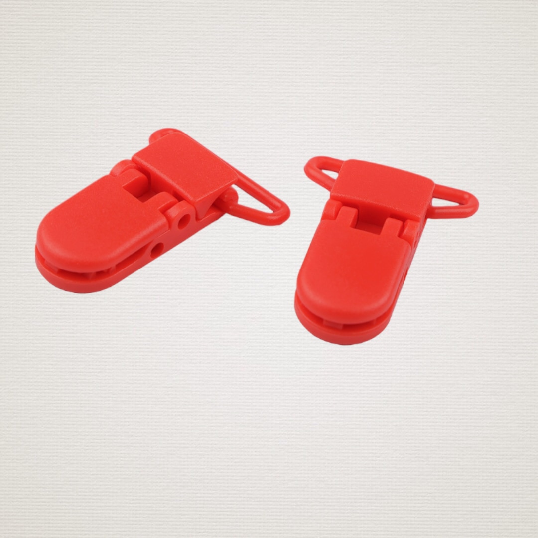 Set 2 clipsuri din plastic pentru fixare, latime 26 mm, Rosu - eMAG.ro