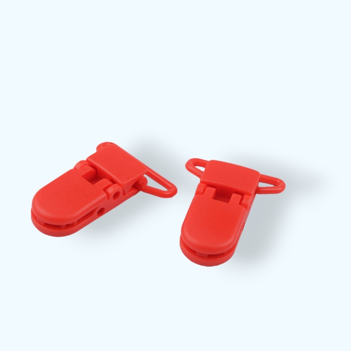 Set 2 clipsuri din plastic pentru fixare, latime 26 mm, Rosu - eMAG.ro