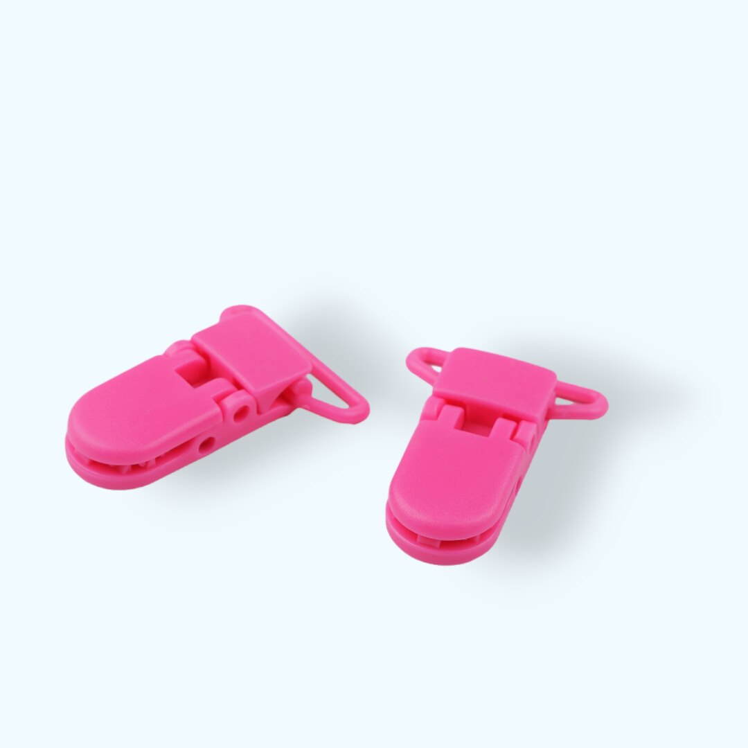 Set 2 clipsuri din plastic pentru fixare, latime 26 mm, Fucsia - eMAG.ro