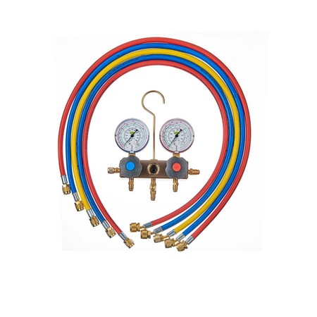 Baterie Manometre incarcare Freon cu 5 furtune incluse, R407C, R410A ...