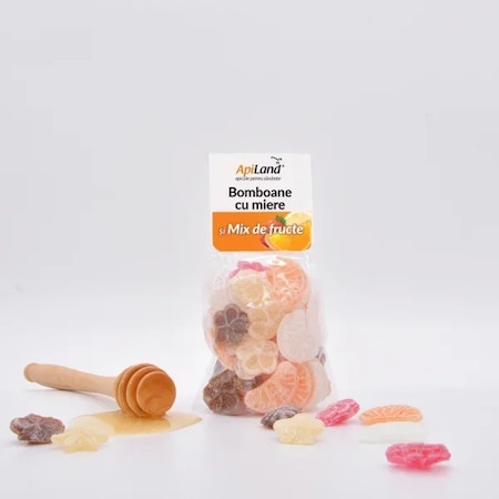 Bomboane cu Miere si Mix de Fructe 100g APILAND - eMAG.ro