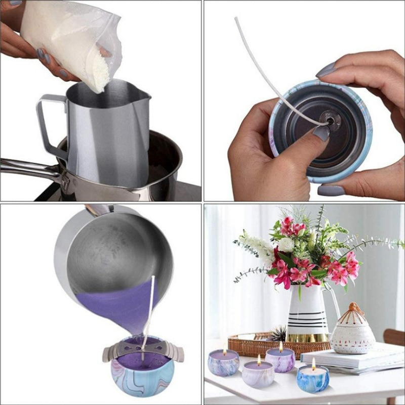 Fitil pentru Lumanari, Set 50buc, din Bumbac, textil cerat, Fara Fum ...