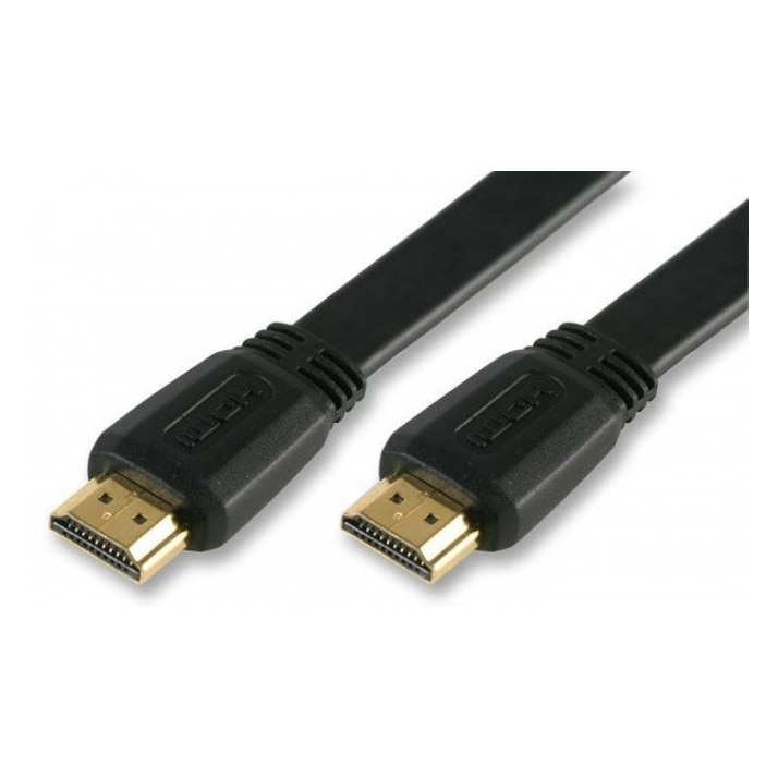Cablu HDMI plat, 4K, Versiunea 1.4, conectori auriti, 1m, PremiumCord ...