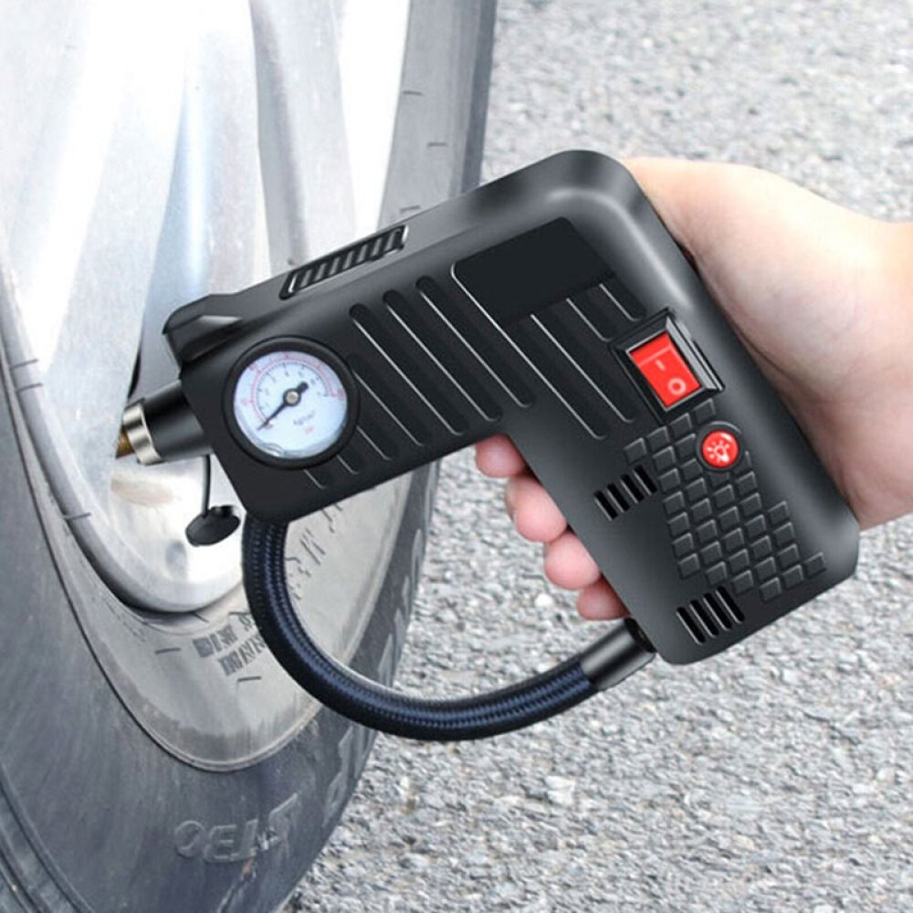 Compresor auto portabil cu alimentare bricheta 12V 5 in 1, 80W, Negru ...