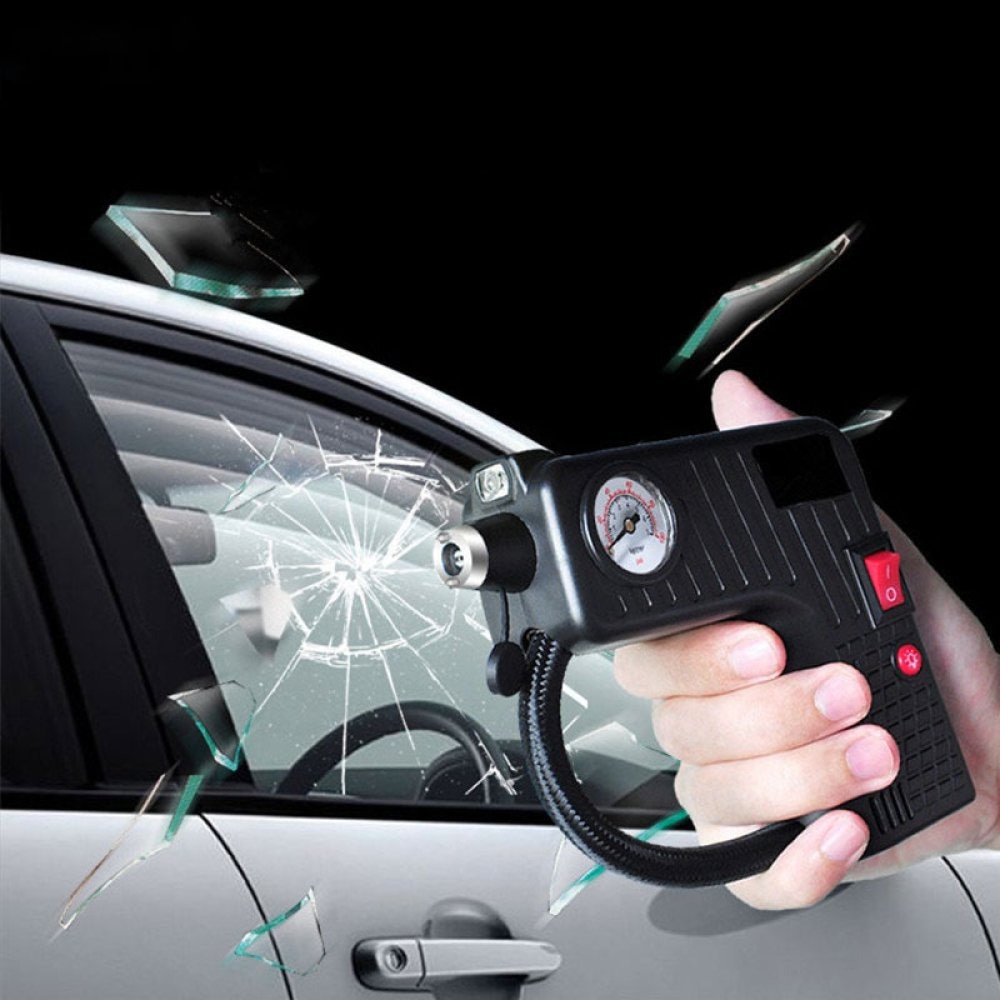 Compresor auto portabil cu alimentare bricheta 12V 5 in 1, 80W, Negru ...