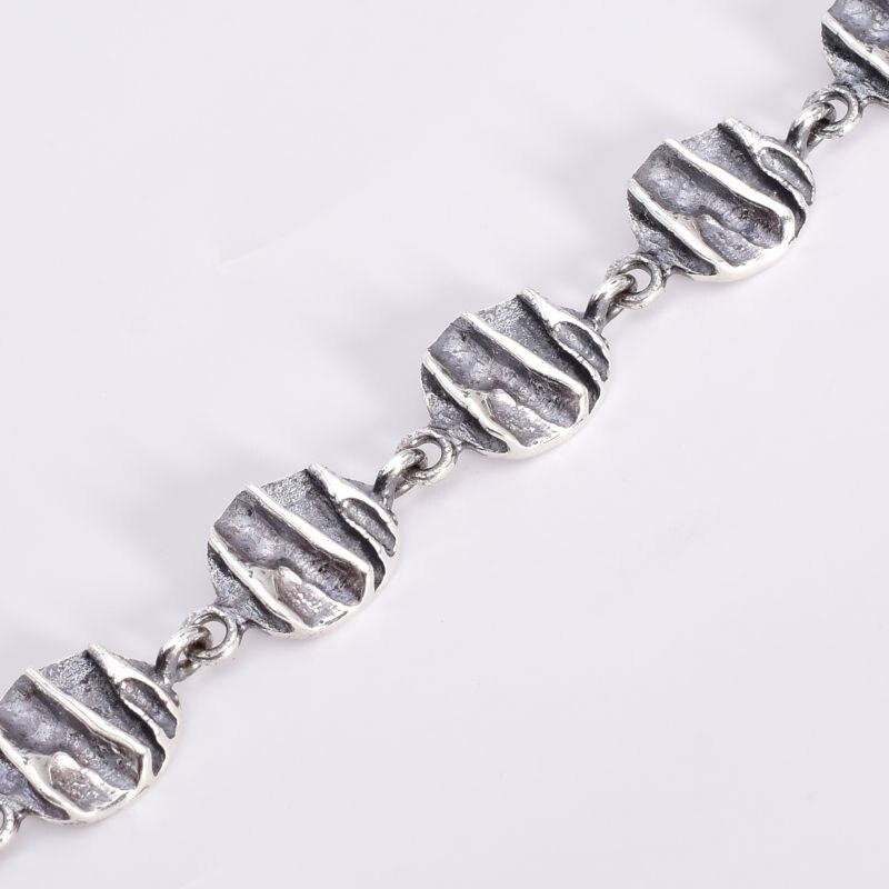 Bratara argint patinat Scoarta de Copac - eMAG.ro