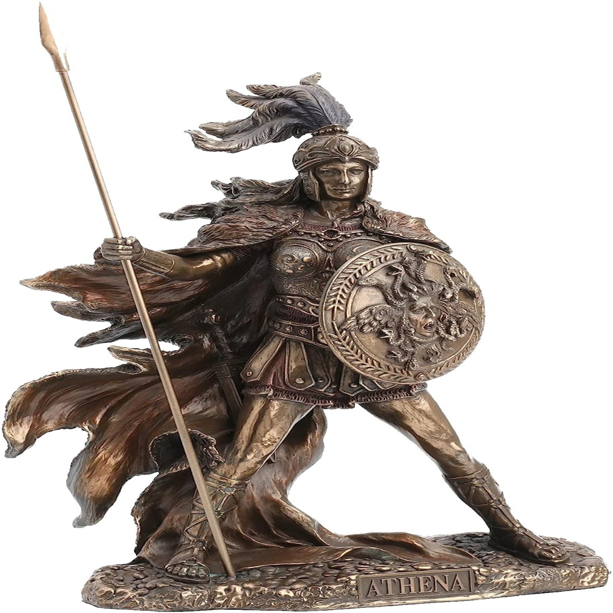 Figurina Athena cu Tera si Sulita, din Rasina, WU75702A4 - eMAG.ro