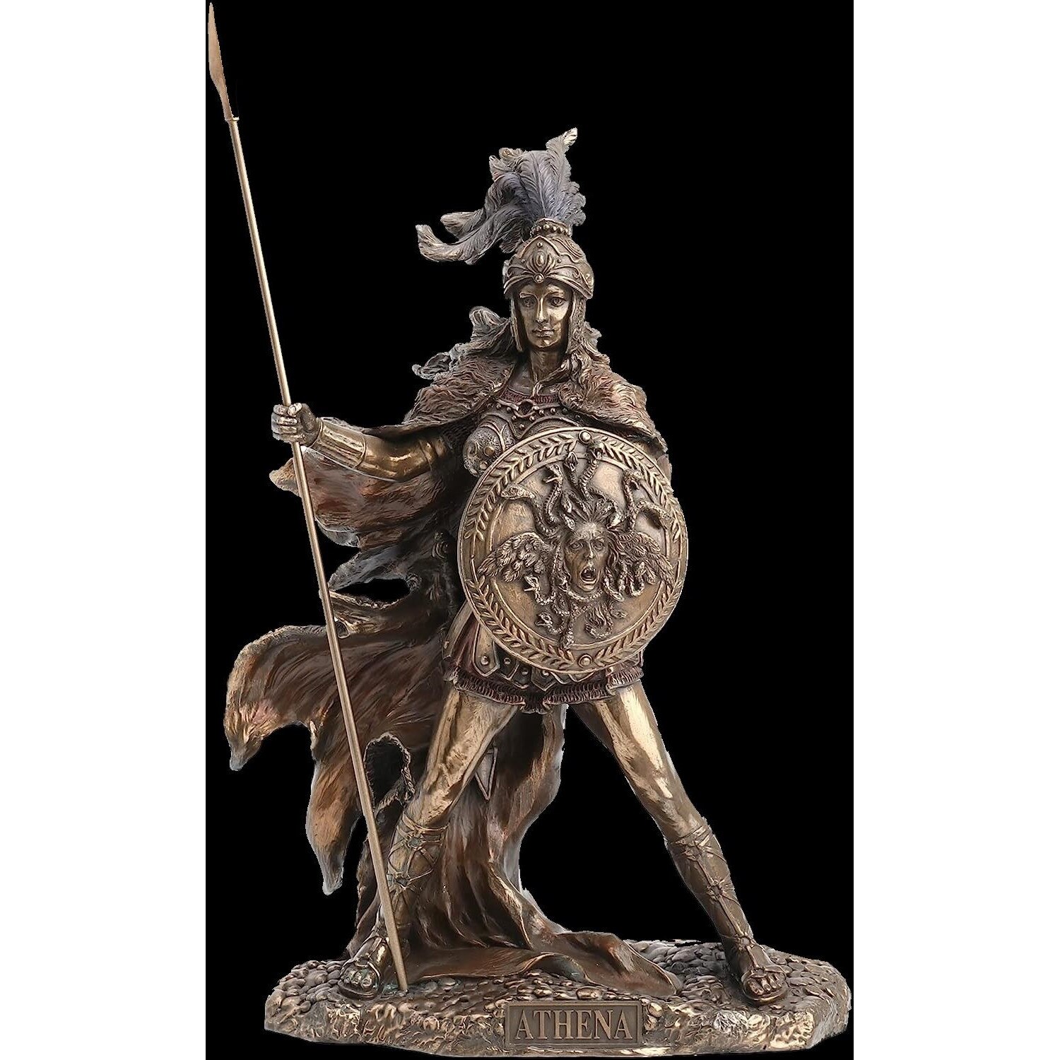 Figurina Athena cu Tera si Sulita, din Rasina, WU75702A4 - eMAG.ro