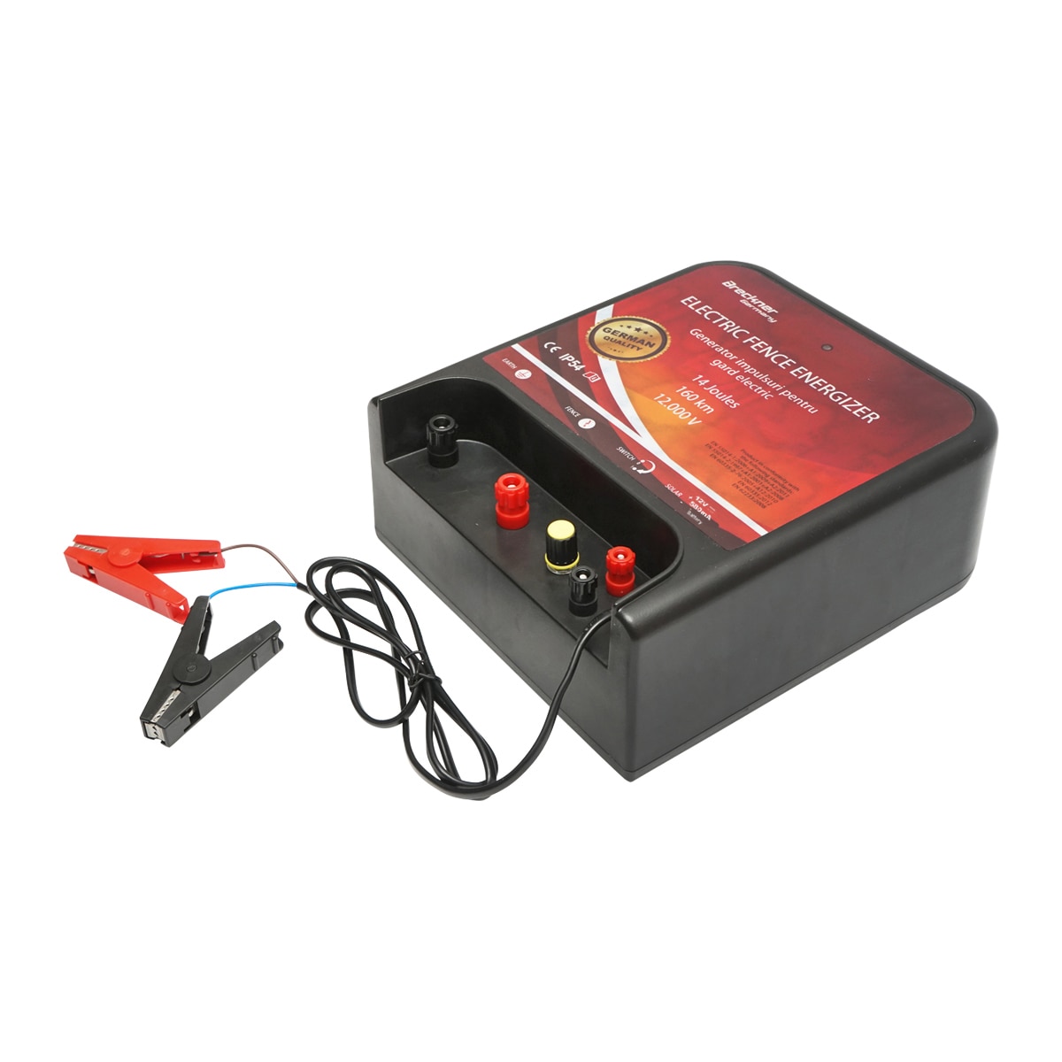 Aparat generator impulsuri DC 12V, 14 Joule, 160km pentru gard electric ...