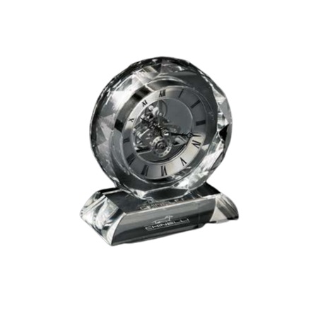 Ceas de birou din cristal, H 14cm, D 12 - eMAG.ro