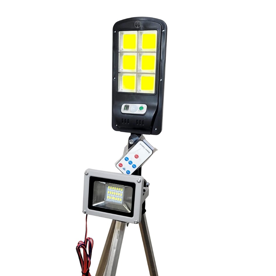 Kit iluminat Pescuit de noapte compus din Trepied h 110cm cu Lampa Solara 30w autonomie 3-4 ore ...