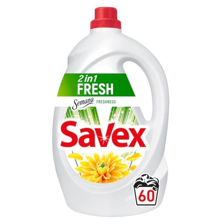 Set 2 x Detergent Lichid Savex 2 in 1 Fresh, 60 Spalari, 3.3 l - eMAG.ro