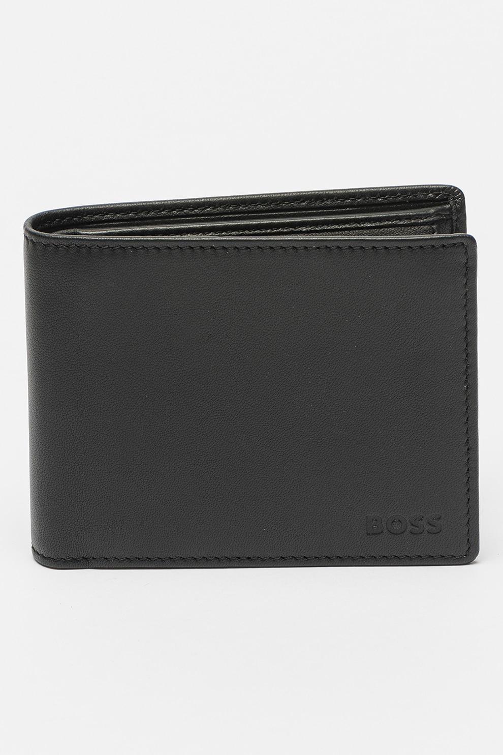 BOSS, Portofel pliabil de piele Asolo, Negru - eMAG.ro