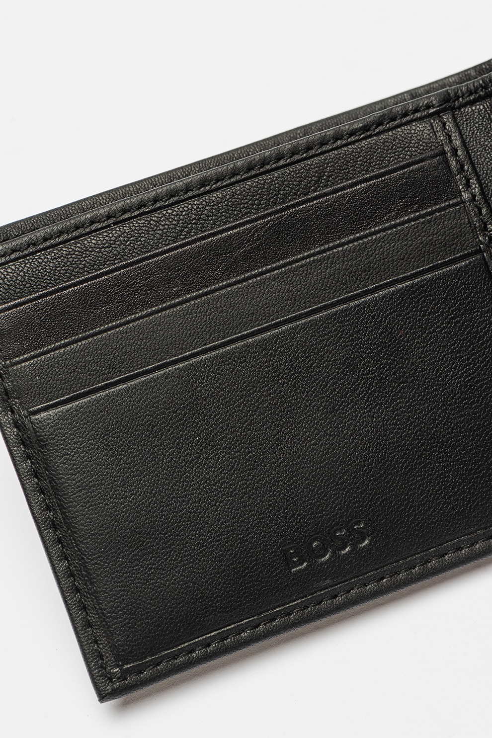 BOSS, Portofel de piele cu logo in relief, Negru - eMAG.ro