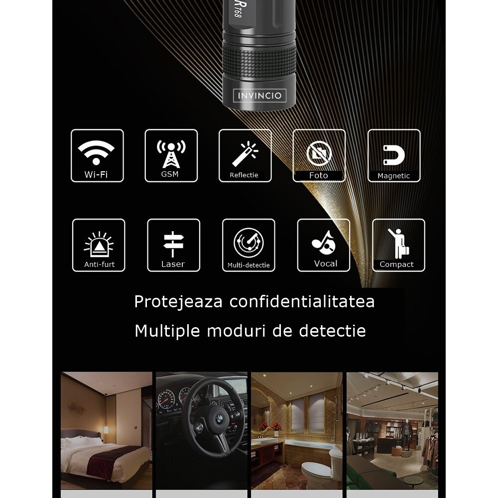 Detector Aparatura de Spionaj INVINCIO®, Detecteaza Camere si ...