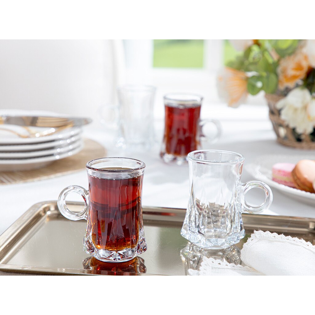 Set 4 pahare ceai, English Home, Res, Sticla,170 ml, Transparent - eMAG.ro