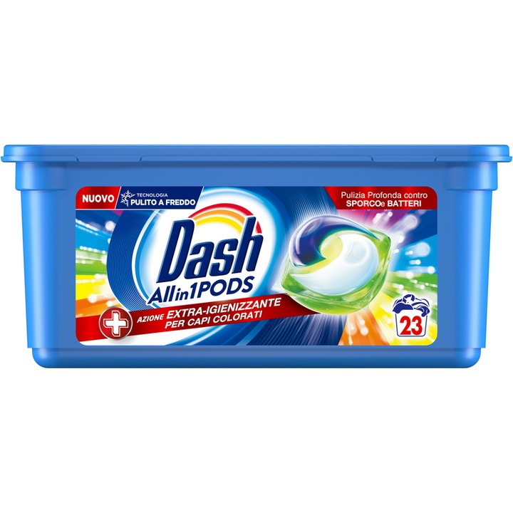 Dash All In 1 Pods Hygiene Цветен Препарат За Пране На Капсули Бързо