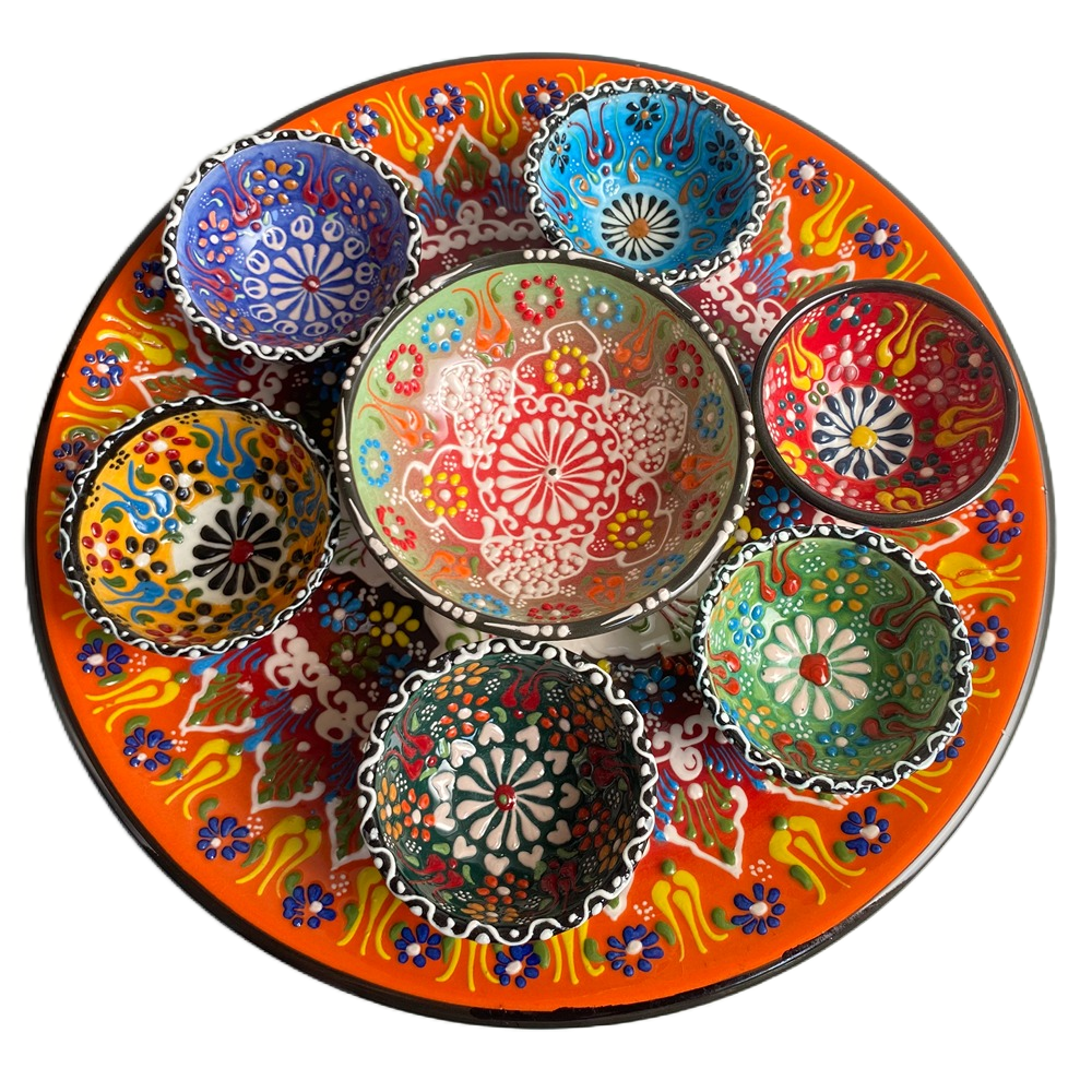 Set platou ceramic cu 7 boluri, 33cm - eMAG.ro