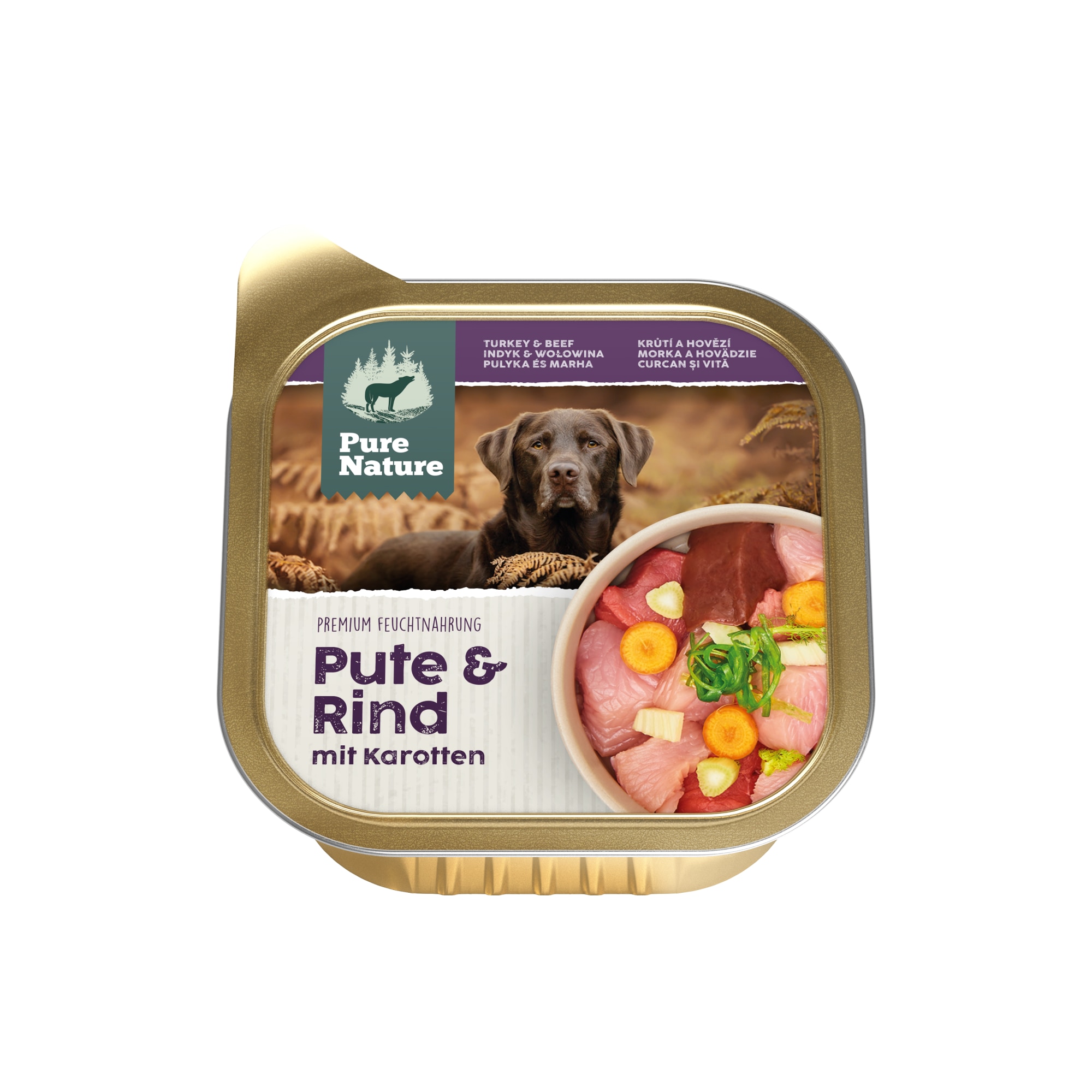 Mancare Umeda pentru Caini Adulti, PURE NATURE, Curcan, Vita, Morcovi ...