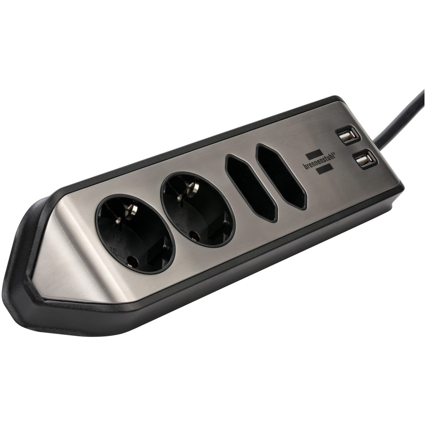 Prelungitor pentru perete/colt Brennenstuhl Estilo, 4 prize, 2xUSB 3.1 ...