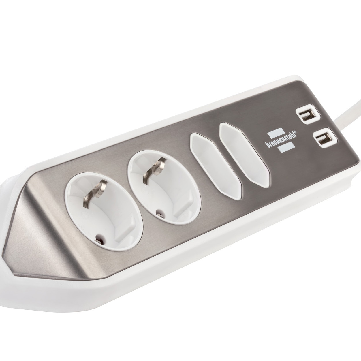 Prelungitor pentru perete/colt Brennenstuhl Estilo, 4 prize, 2xUSB 3.1 ...