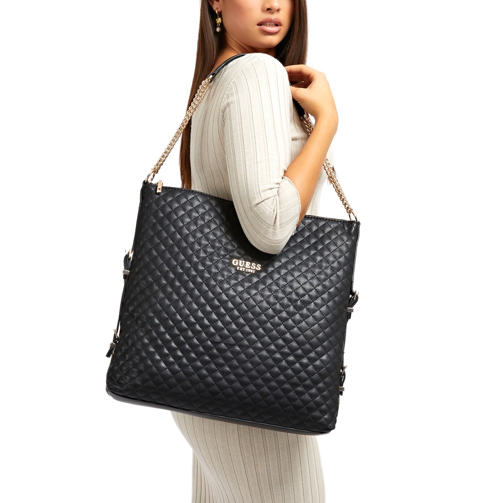 Geanta dama, Guess, Piele ecologica, 39x4.5x38.7 cm, Negru - eMAG.ro