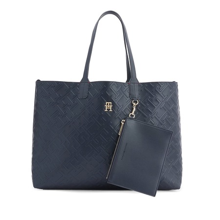 Geanta dama, Tommy Hilfiger, Piele ecologica, 50x14x32 cm, Bleumarin ...