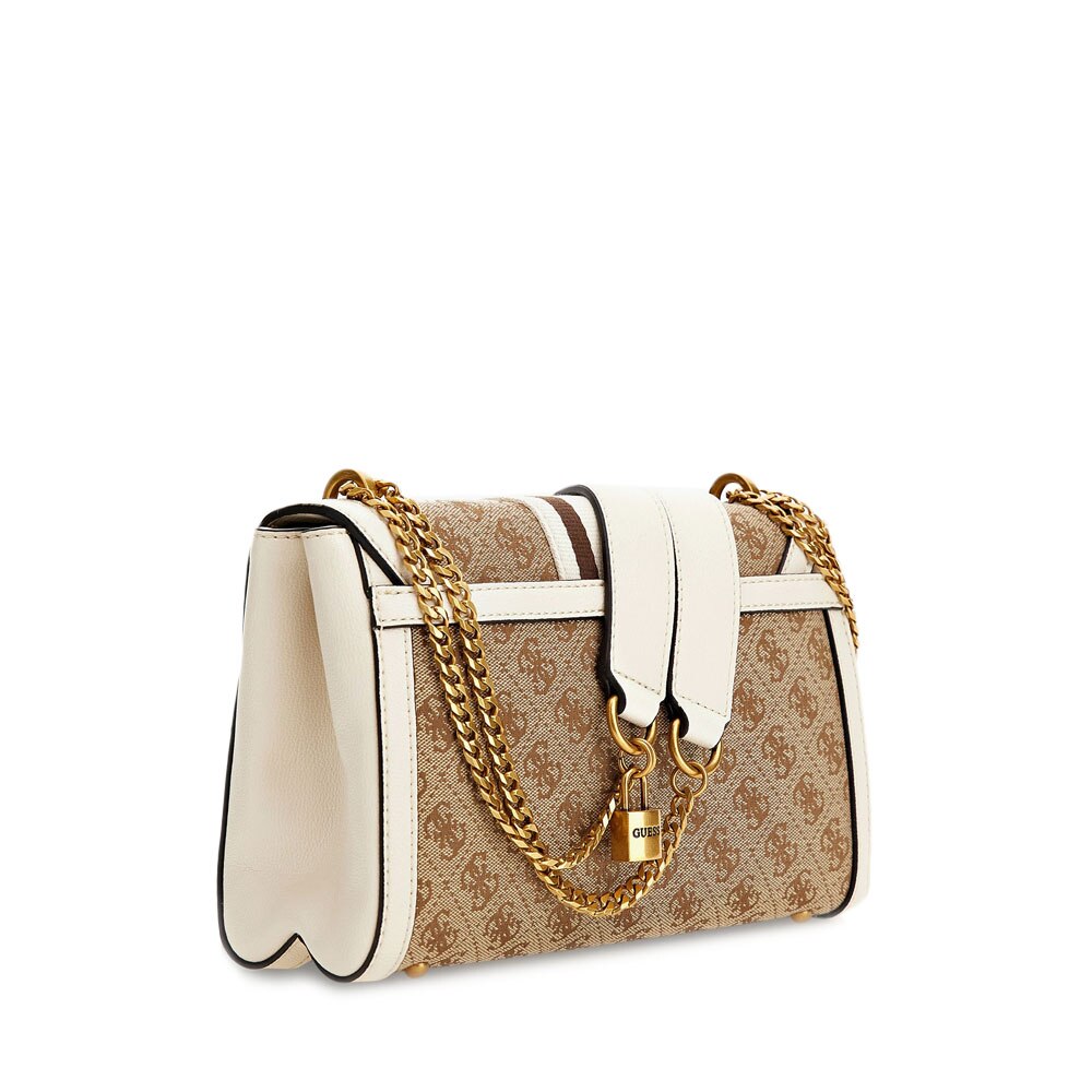 Geanta dama, Guess, Poliester, 26x7x14 cm, Bej/Maro - eMAG.ro