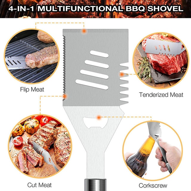 Set de 35 unelte pentru gratar, Wepzsxo, Inox, Multicolor - eMAG.ro
