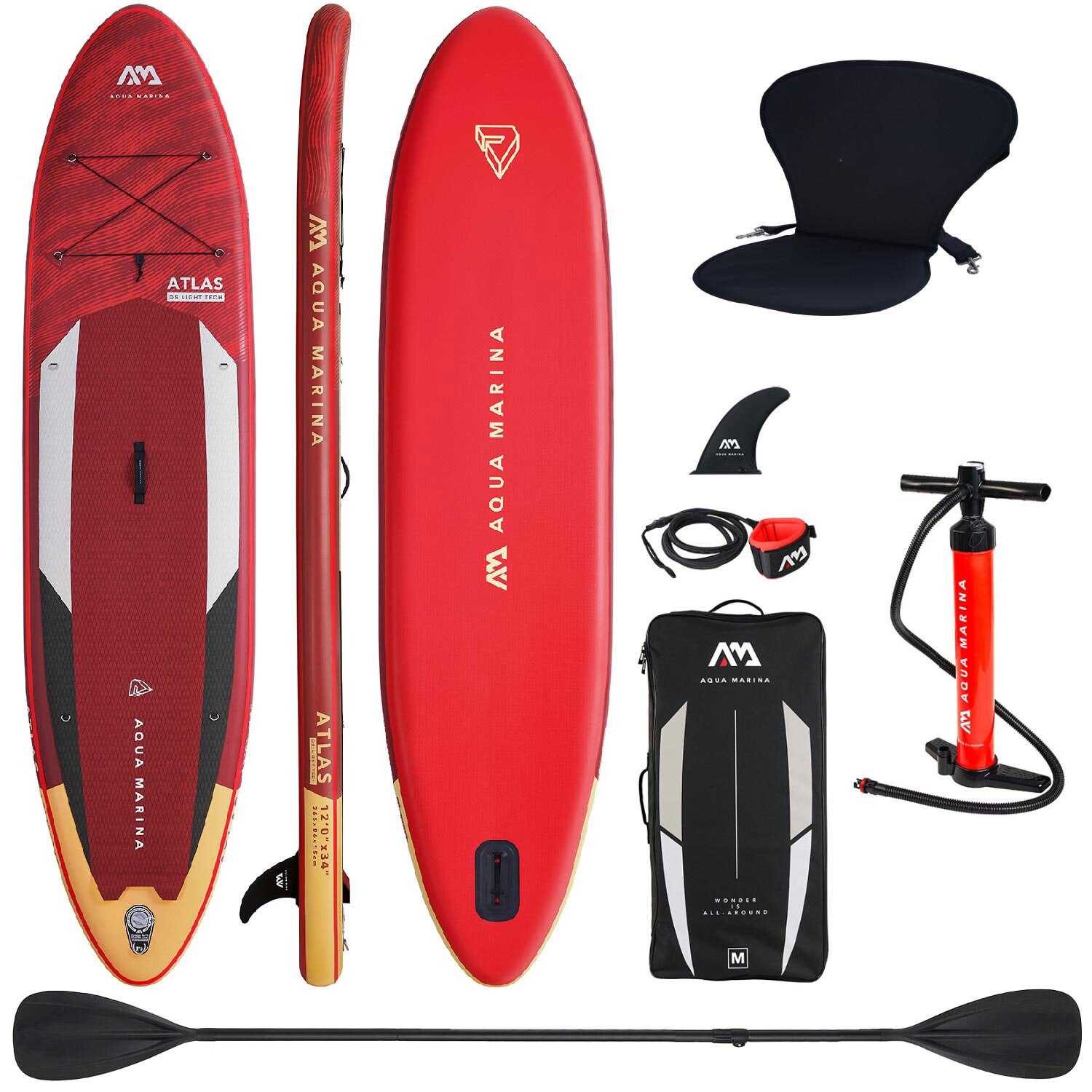 Set placa gonflabila SUP Aqua Marina ATLAS 12'0" 366 x 86 x 15 cm vasla ...