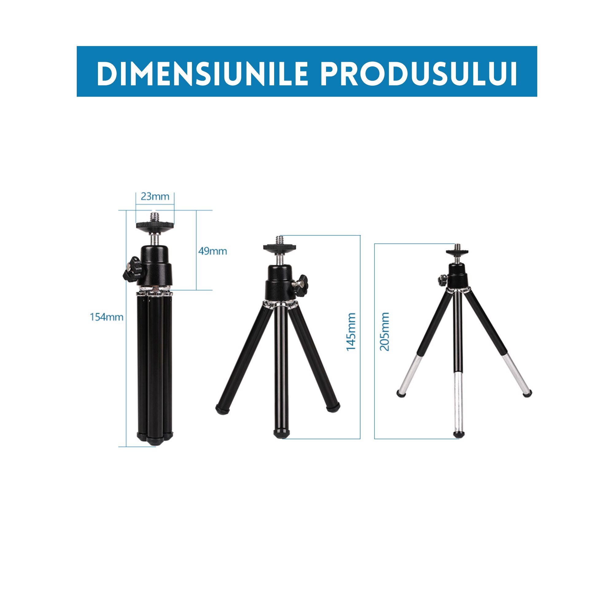 Trepied cu telecomanda universala Bluetooth, Selfie Stick, Suport ...