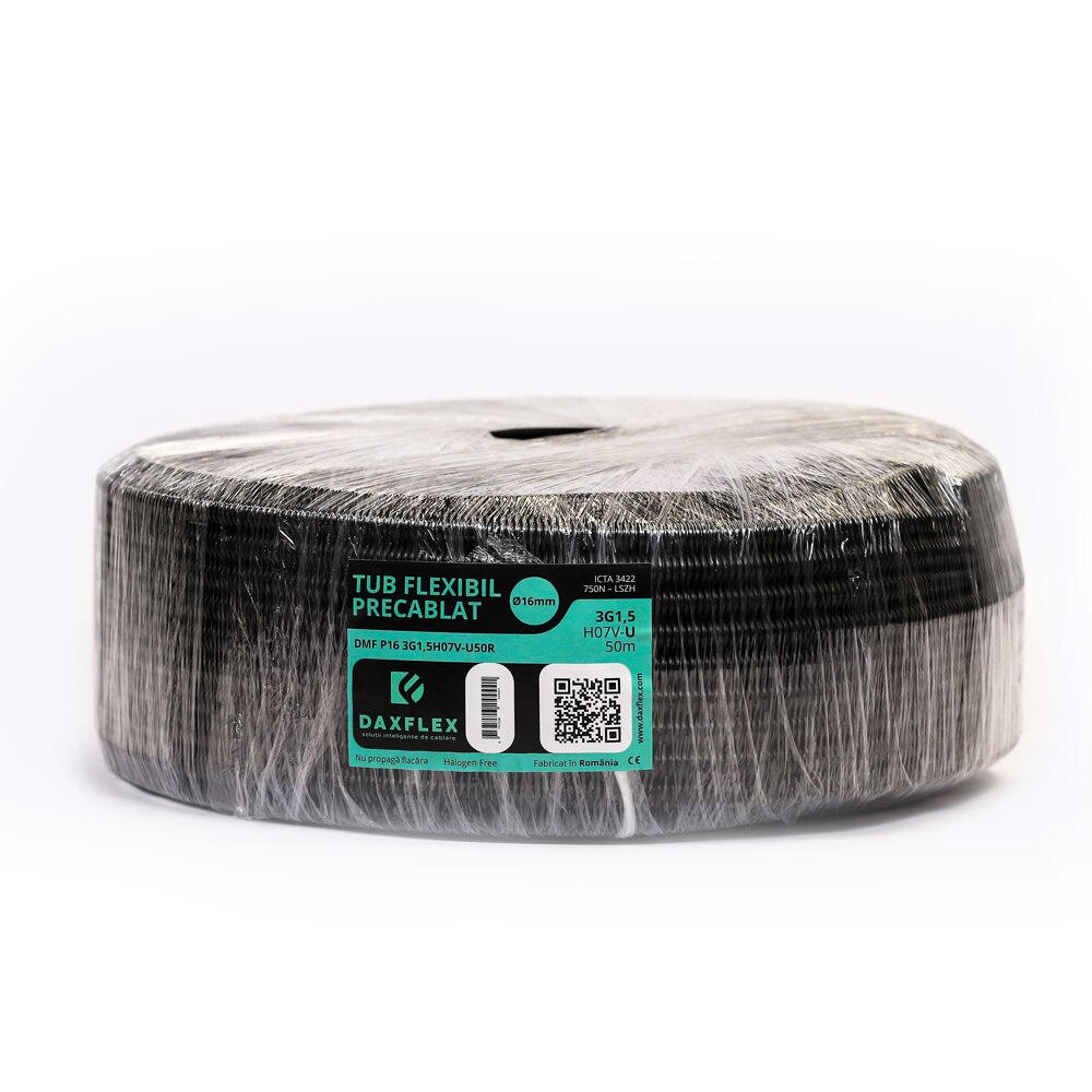 Tub flexibil copex precablat, DAXFLEX, 16mm, 3G1.5(FY), 50m - eMAG.ro