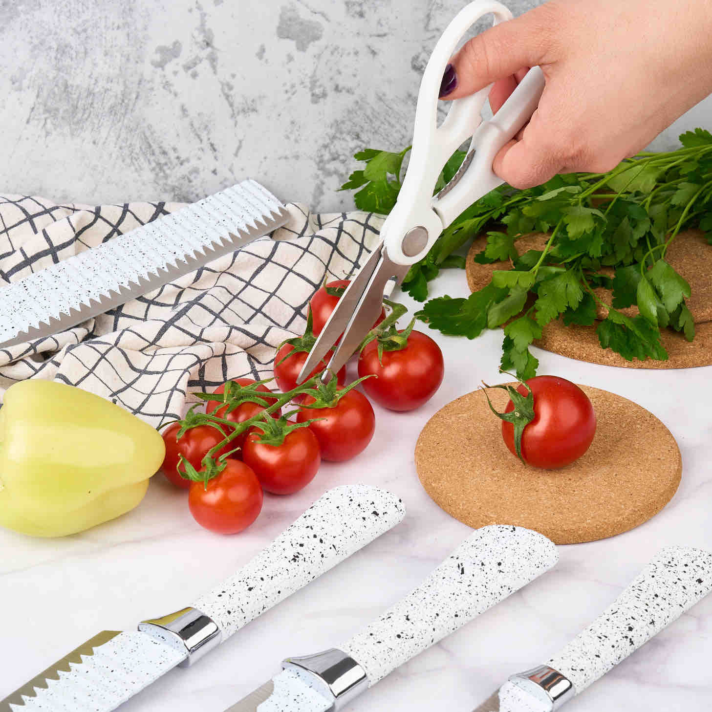 Set Cutite 6 Piese Extrem de ascutite, Folosire Zilnica, Onuvio™, Alb ...