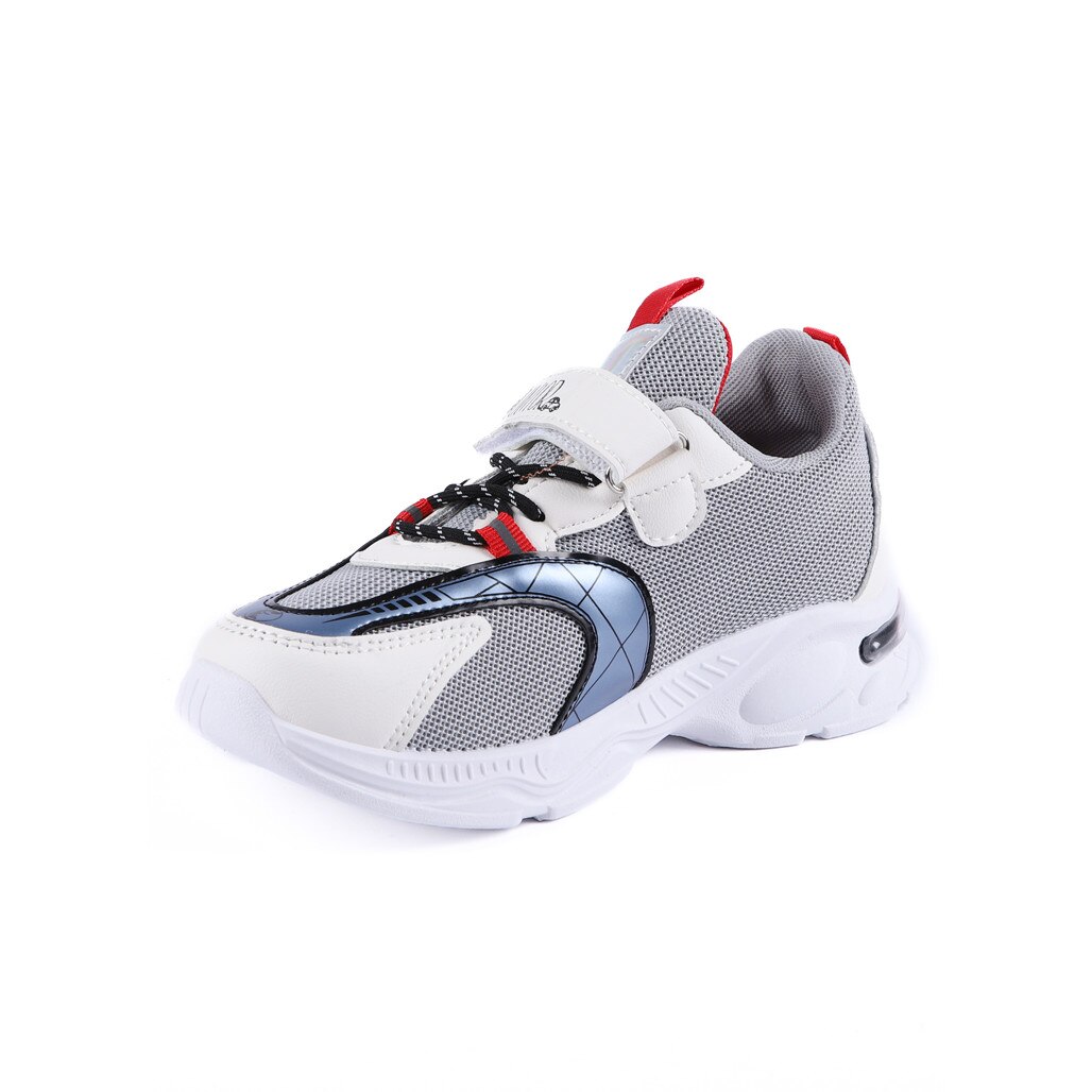 Adidasi pentru copii, Junior, Poliuretan, Gri/Rosu, 34 - eMAG.ro