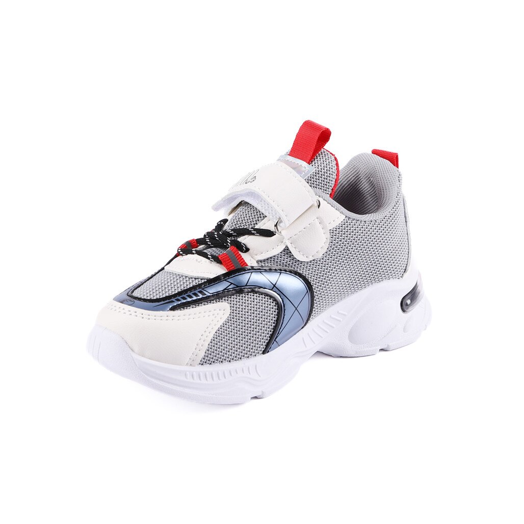 Adidasi pentru copii, Junior, Poliuretan, Gri/Rosu, 30 - eMAG.ro