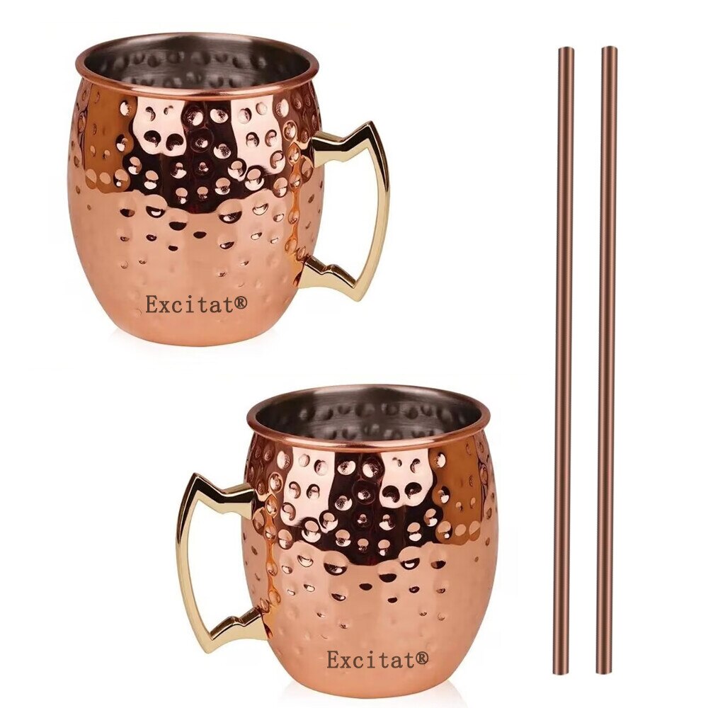 Set 2 cani/2paie, Excitat, Cupru/Inox, 530ml, Aramiu - eMAG.ro