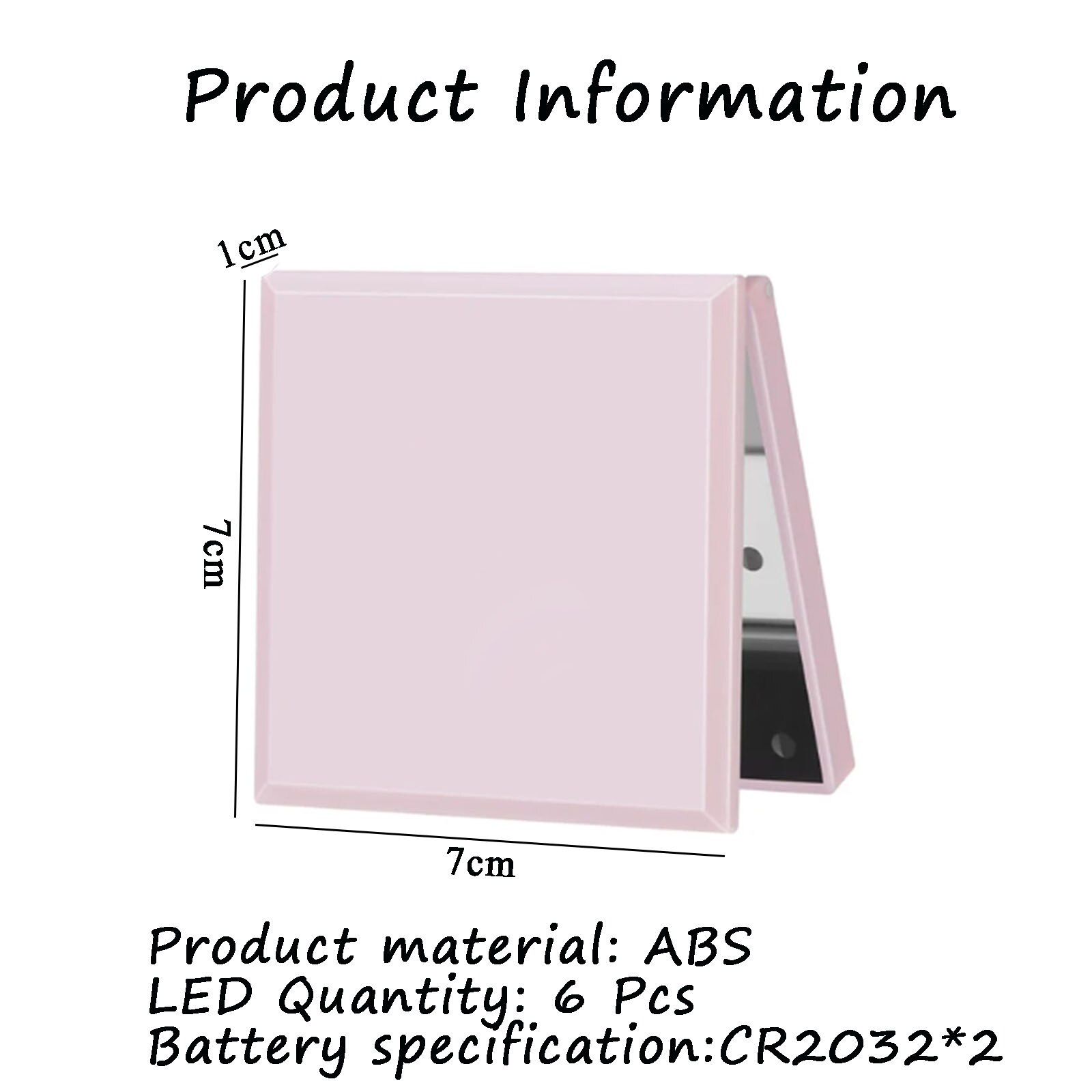 Mini oglinda de buzunar pentru machiaj pliabila, Darklove, Cu iluminat ...