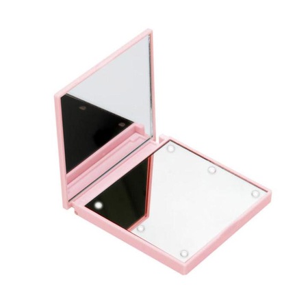 Mini oglinda de buzunar pentru machiaj pliabila, Darklove, Cu iluminat ...