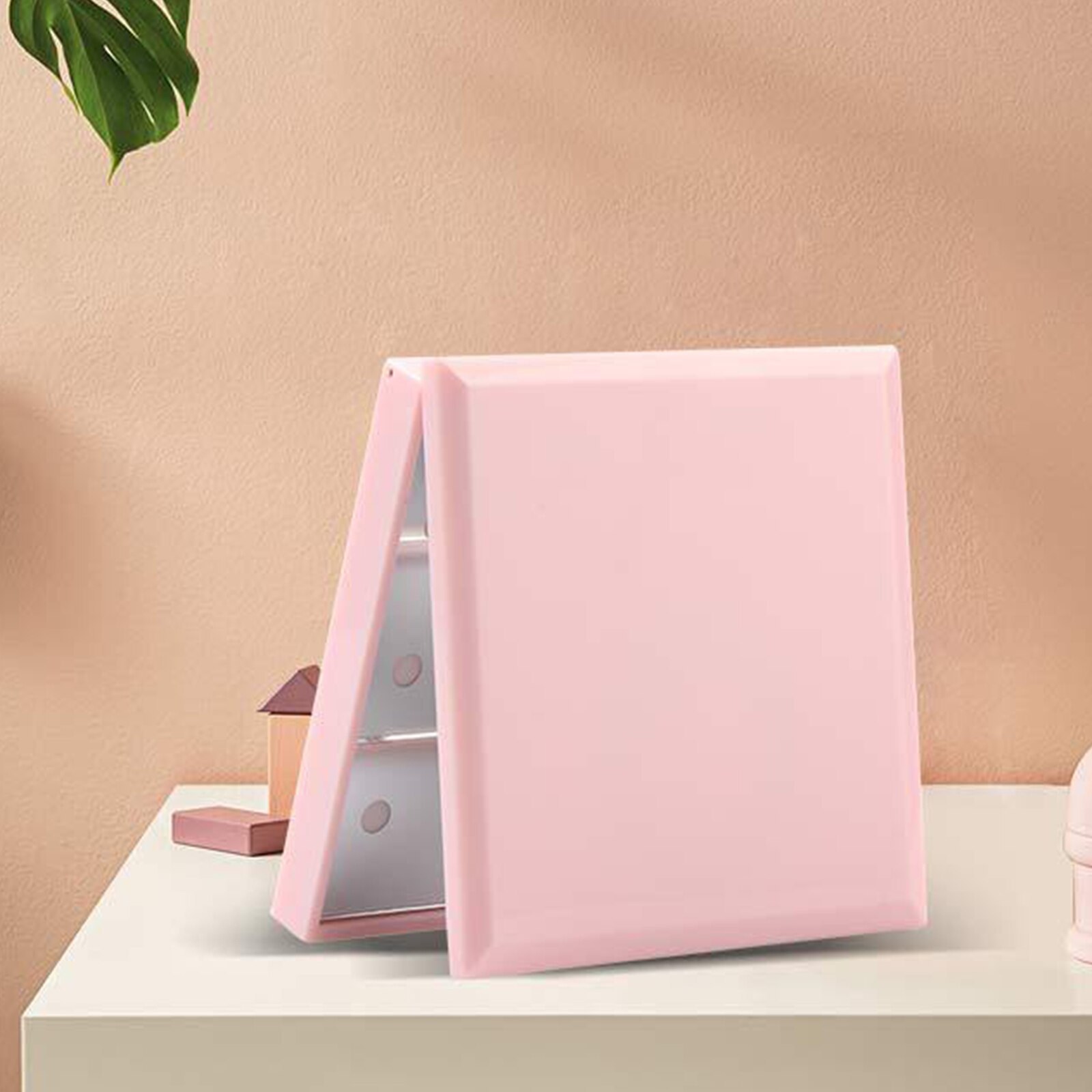 Mini oglinda de buzunar pentru machiaj pliabila, Darklove, Cu iluminat ...