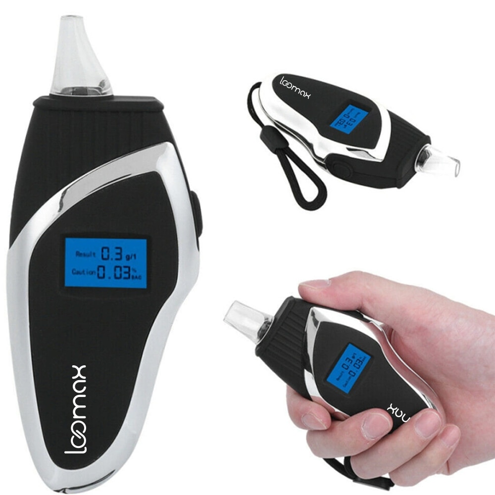 Тестер за алкохол в кръвта Loomax, алкотестер, преносим, дигитален, LCD ...
