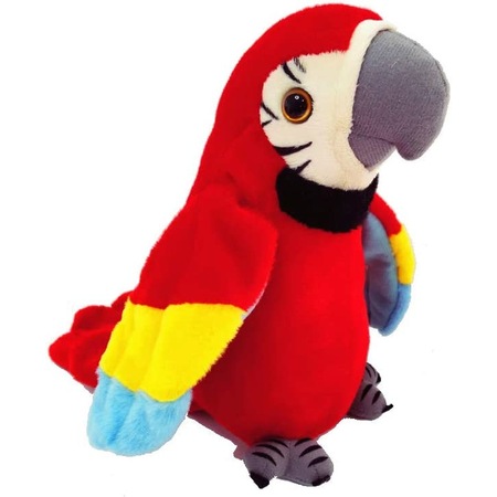Papagal vorbitor de plus, 22 cm, Multicolor - eMAG.ro