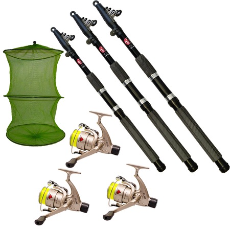 Set de pescuit cu 3 lansete telescopice de 3,6 m - eMAG.ro