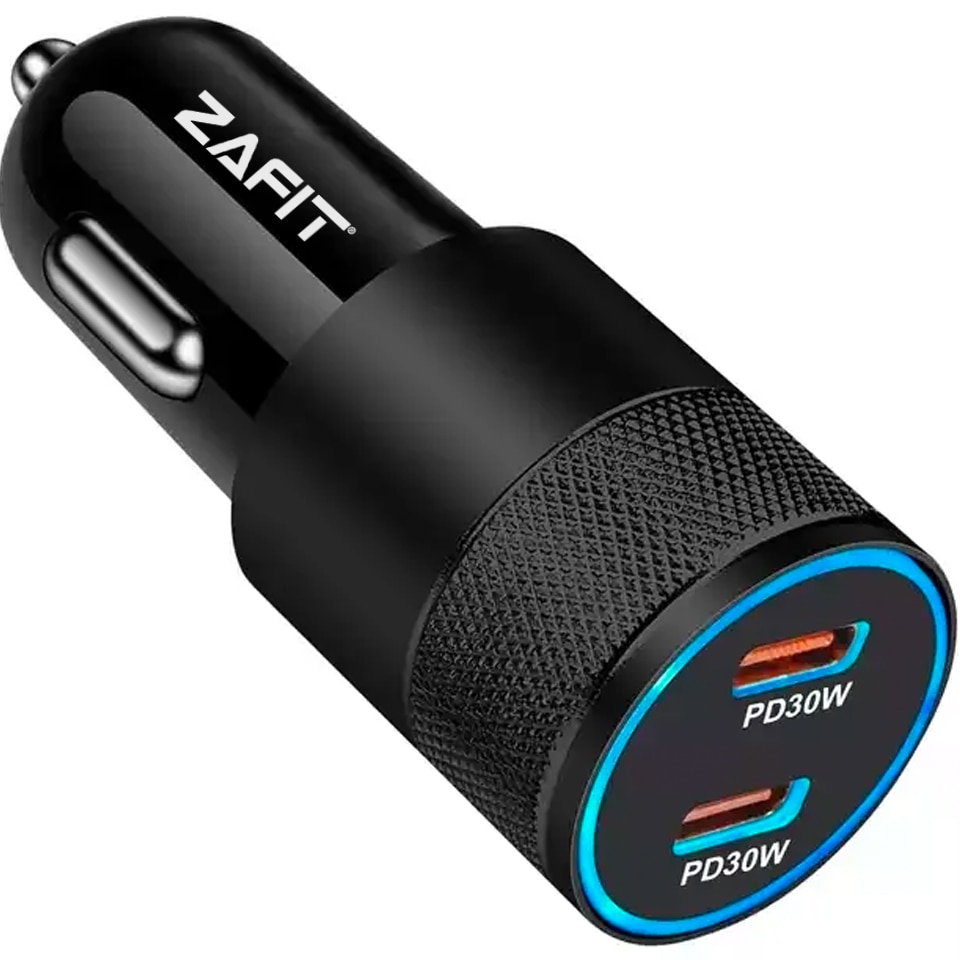 Incarcator auto ZAFIT™, 60W Super Fast charge, 2 x port Tip C, Corp ...