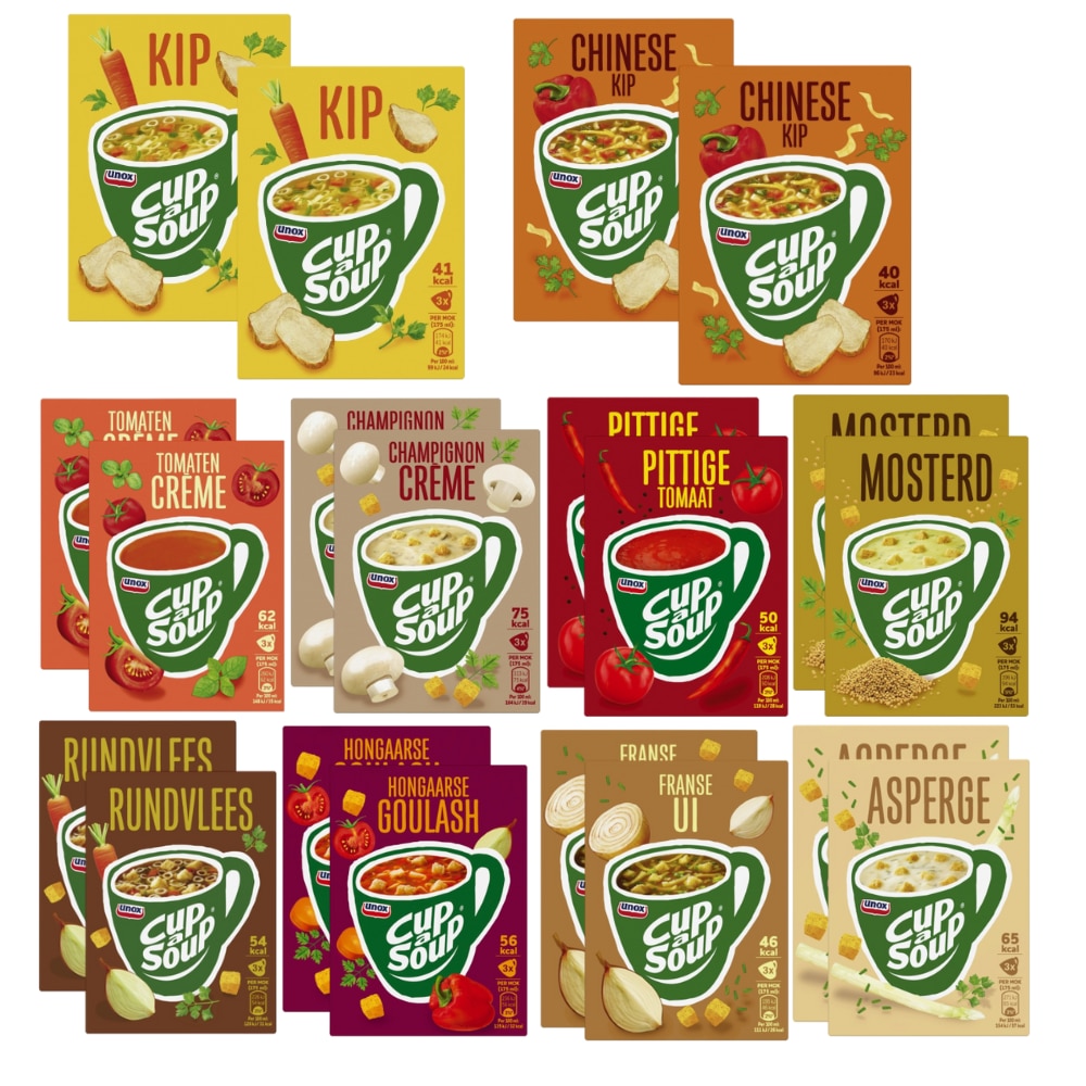 Pachet mixt, supe instant, Unox, Cup-a-Soup, 20 cutii - eMAG.ro