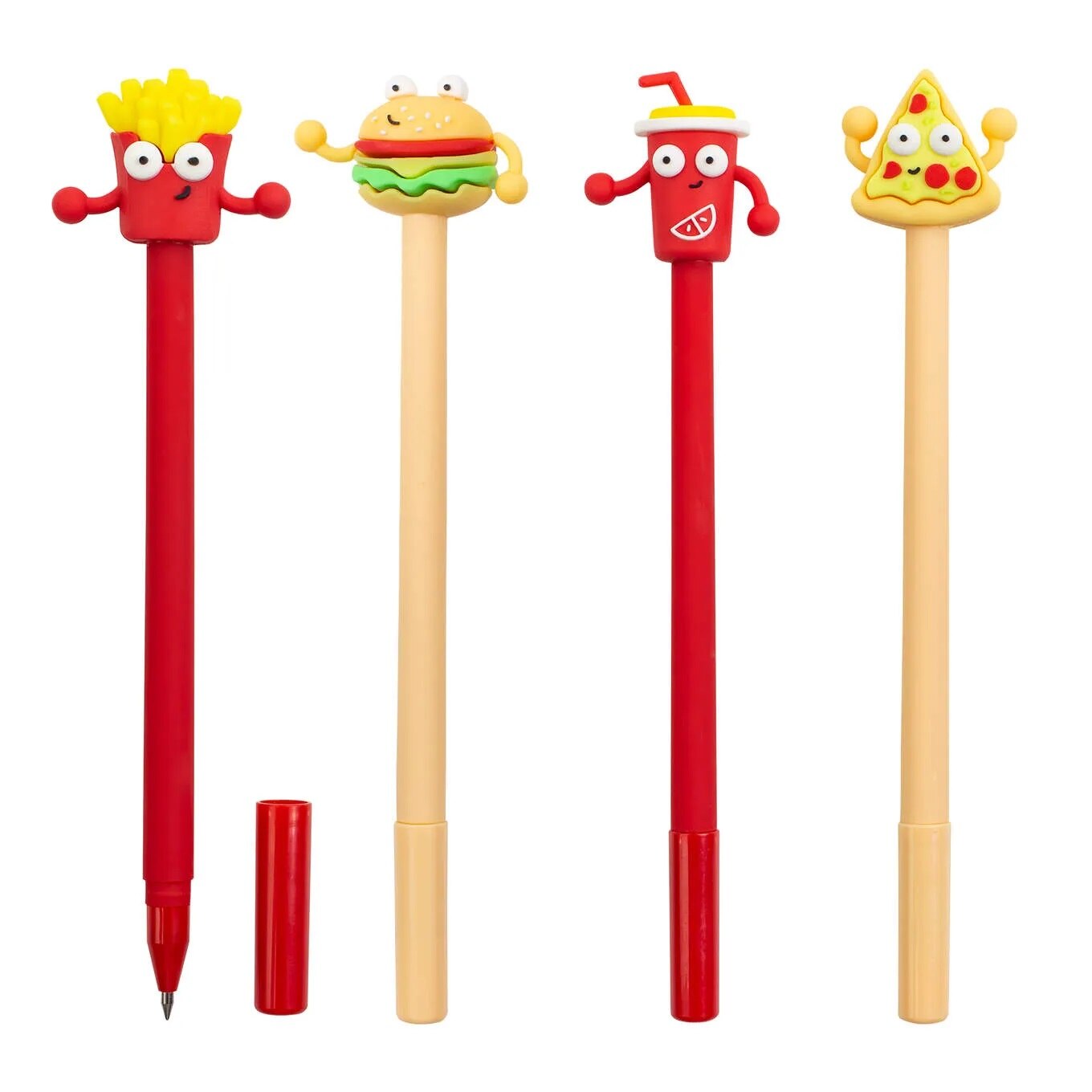 Set 4 pixuri din silicon cu gel Fast Food, mina 0.7mm albastra - eMAG.ro